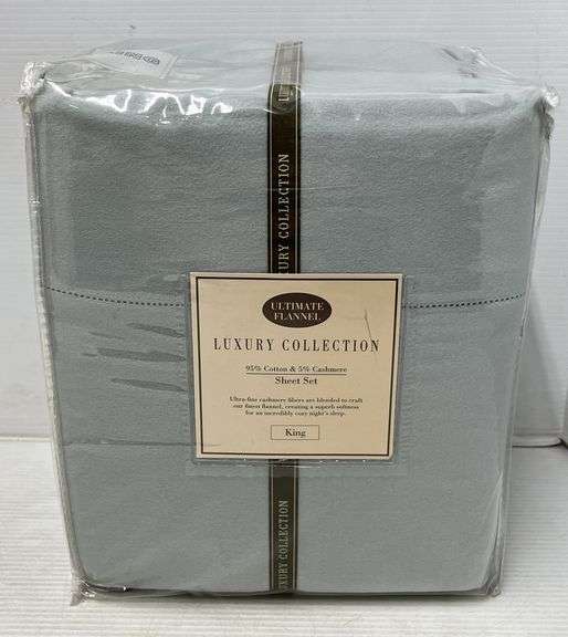King size luxury collection flannel sheet set, 95% cotton, 5% cashmere ...