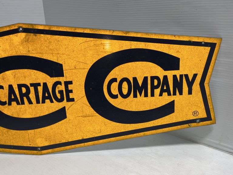 "CCC Crouse Cartage Company" metal sign, 11" x 32"L - Albrecht Auction ...