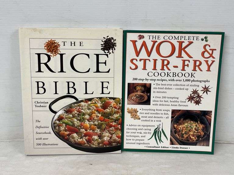 (2) Cookbooks, includes: Wok and Stir fry, and The Rice Bible ...