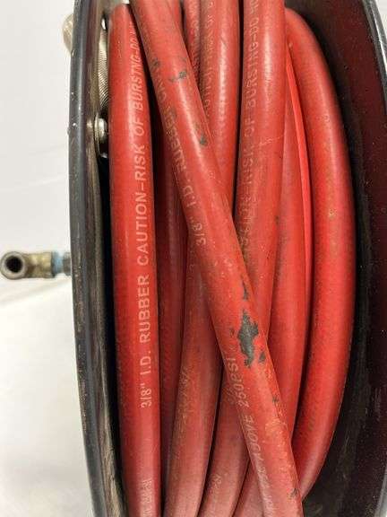 Hose reel, 3/8" x 50', used, good - Albrecht Auction Service