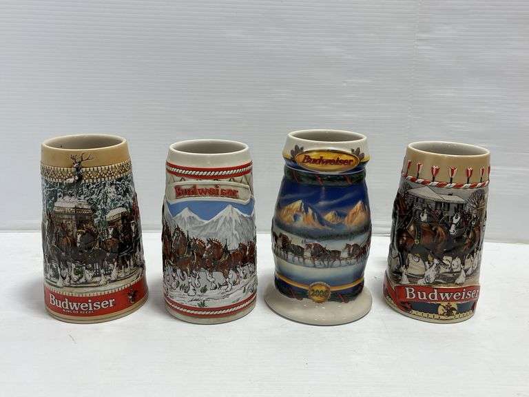(8) Holiday Budweiser Steins, includes: Three- 1999 in box; One- 2000 ...