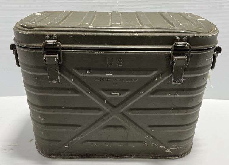 Military ice cooler, military green, older, 20"W x 10"D x 15"H ...