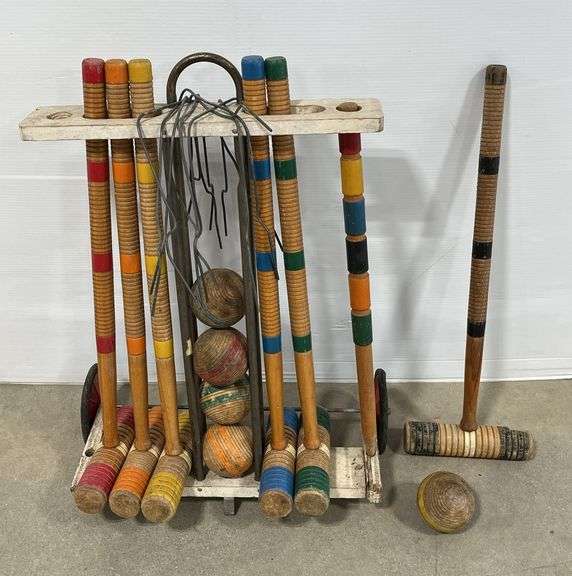 Old croquet set, used - Albrecht Auction Service