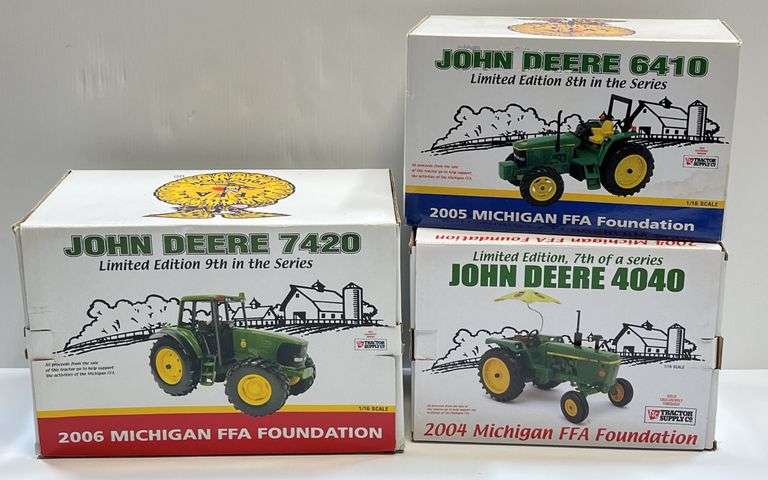 2004, 2005, and 2006 John Deere Michigan FFA Tractors in the box, 1/16 ...