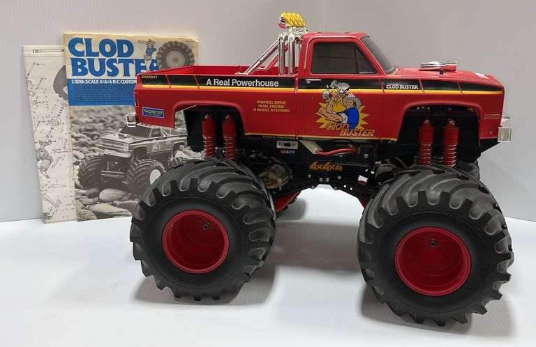 Large complete 1987 Tamiya Clod Buster RC monster truck, 1/10th scale ...