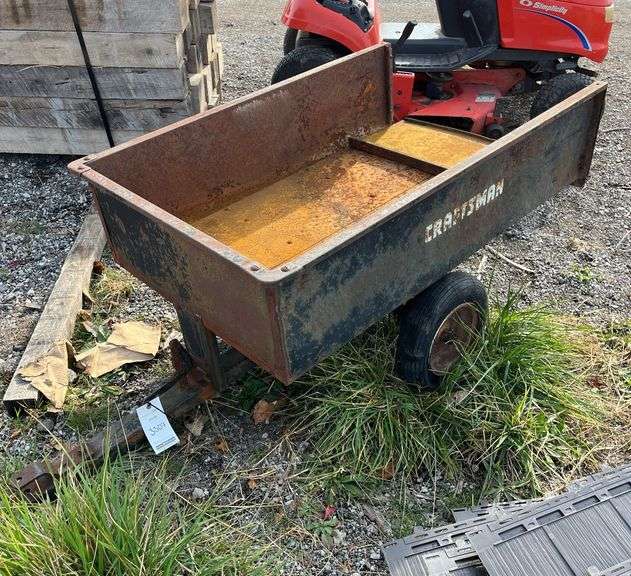 Craftsman lawn cart, dumpable, 33" x 50", heavy wear and rust ...