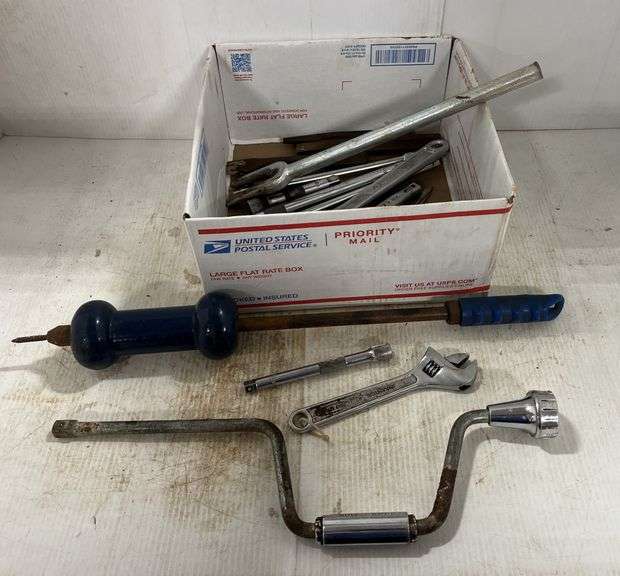 (16) Total tools, includes: Pickle fork, Big slide hammer, 1/2 ...
