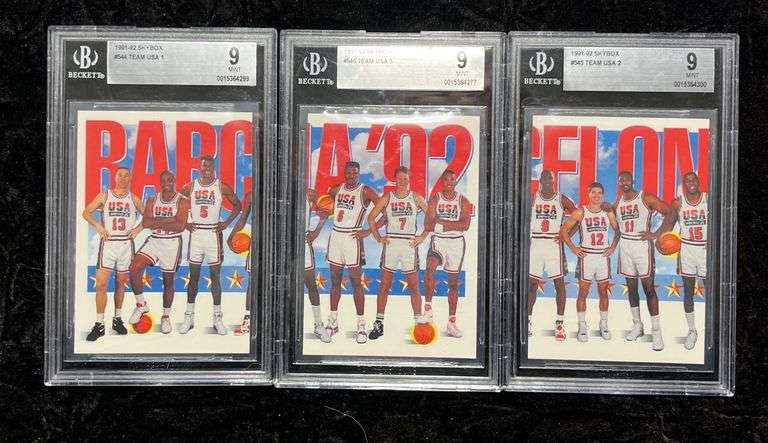 1991 to 1992 Skybox Team USA Barcelona Olympics Dream Team 3-card set ...