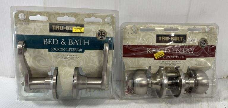 Tru-Bolt Bed & Bath locking interior set, and Tru-Bolt keyed entry ...