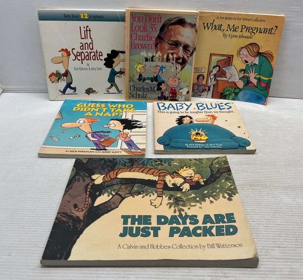 (6) Comic strip books, includes: 1- "You Don't Look 35", Charlie Brown ...