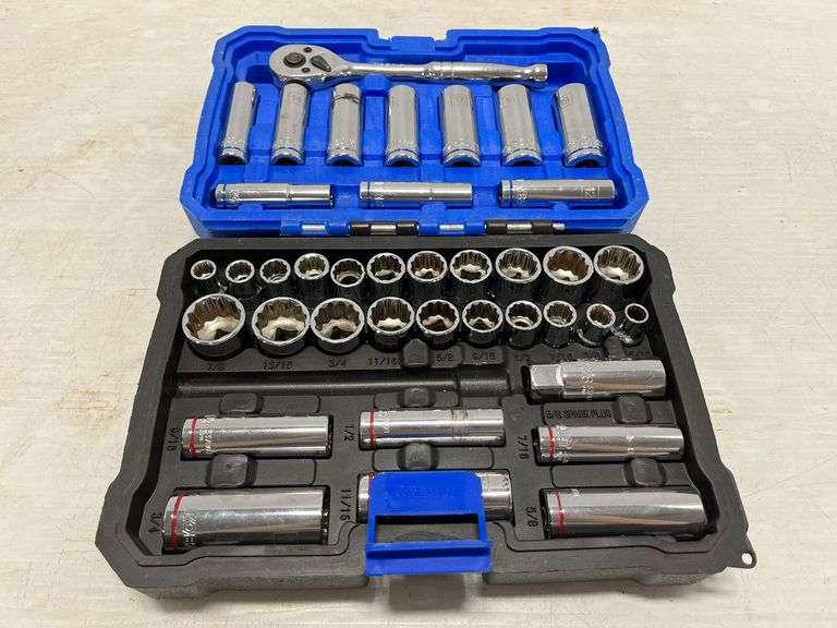 39-Piece Kobalt 3/8" drive socket set, metric/SAE, No. 573338, like new ...