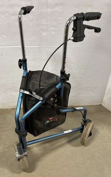 Triangle frame walker with hand brake, adjustable height handlebars ...