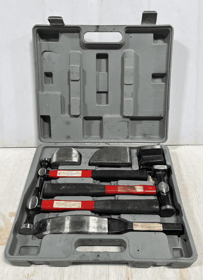 7-Piece Auto Body sheet metal set in carry case, no makers mark, used ...