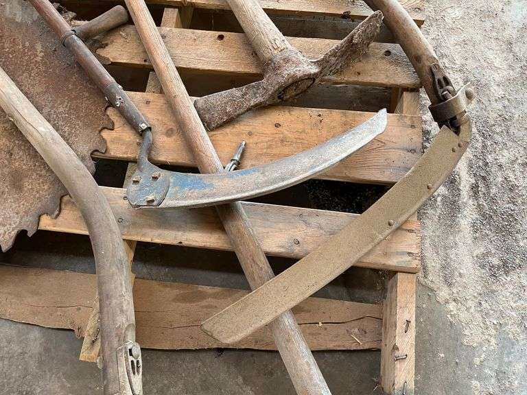 (2)-Scythes; Scythe Handle; Grub Hoe; Buzzsaw Blade and More - Albrecht ...