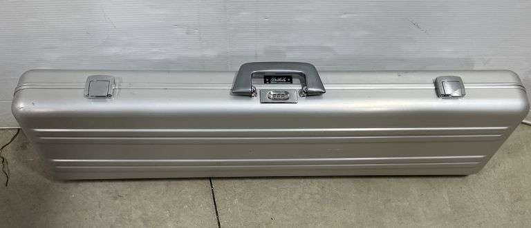Older Zero Halliburton Weatherby aluminium rifle case with combination ...