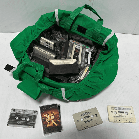 Bag full of cassette tapes, lots of classic rock, good - Albrecht ...