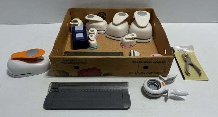 Recollections paper punches, Fiskars, leaf, circle, scallops, and more ...