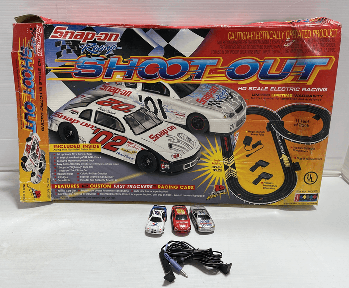 Snap-On racing Shootout slot car set, comes with (3) cars, 2- may ...