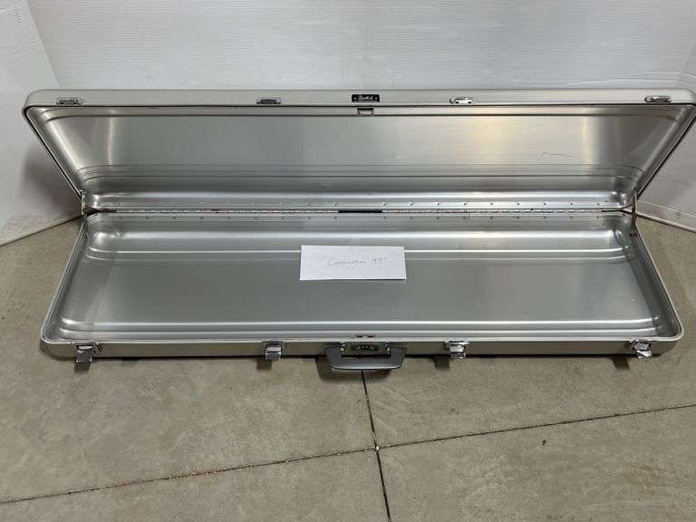 Older Zero Halliburton Weatherby aluminium rifle case with combination ...