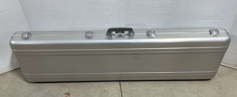 Older Zero Halliburton Weatherby aluminium rifle case with combination ...