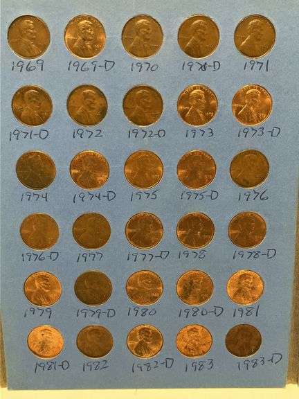 Whitman Book of (91) Pennies from 1959 to 1997, P and D Mints; Whitman ...