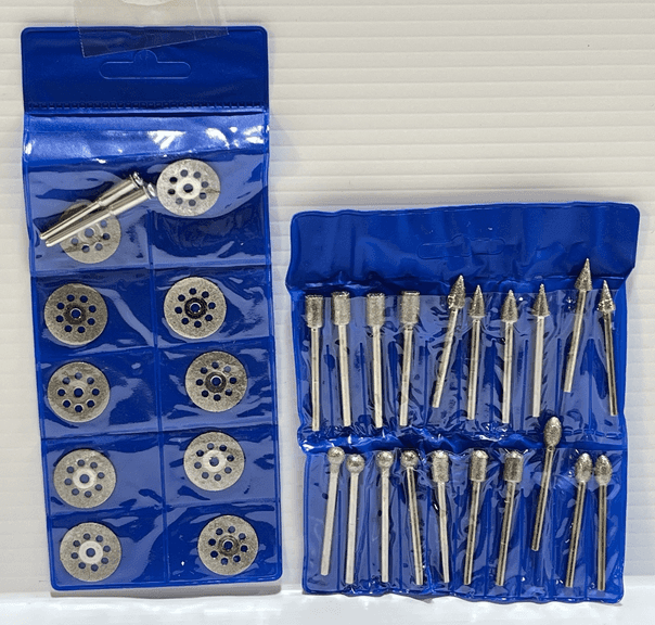 (20) Pieces Diamond Tip, blue hanging bag head set, and 12-piece ...