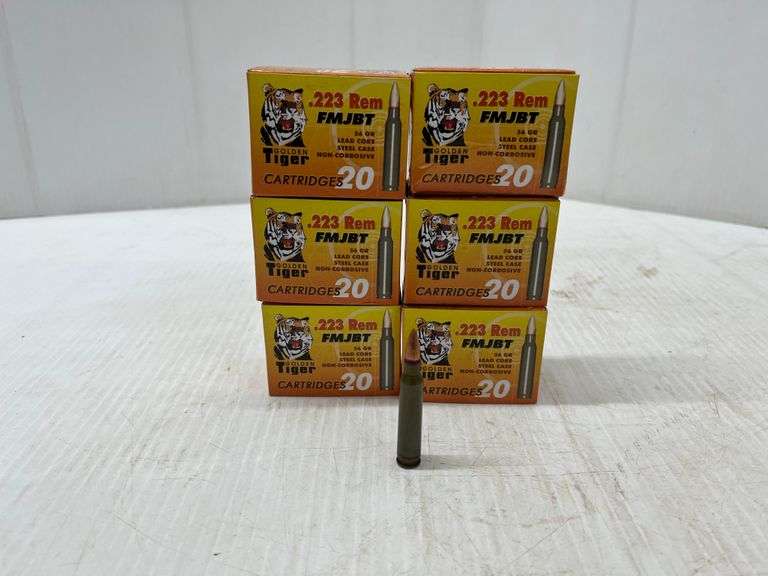 (120) Rounds of Golden Tiger .223 Cal. Ammo - Albrecht Auction Service