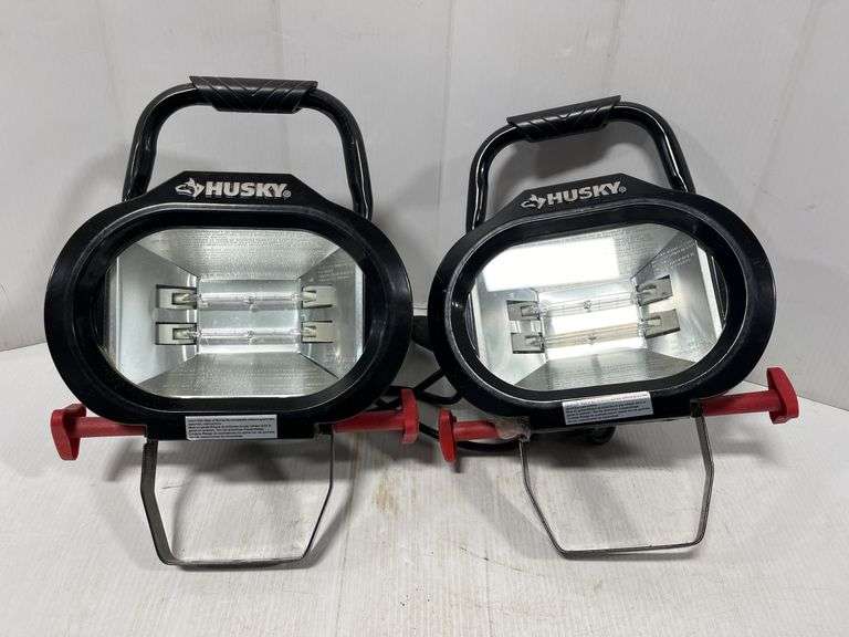 (2) Husky work lights, 10"W, tested and works well - Albrecht Auction ...