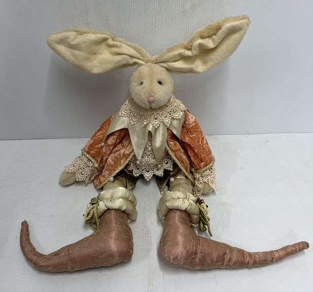 Mark Robert victorian plush rabbit collectible, 17"H - Albrecht Auction ...