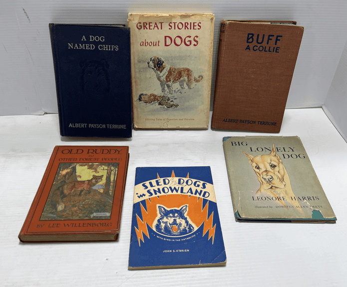 (6) Antique Story books about dogs and other animals, all but one book ...