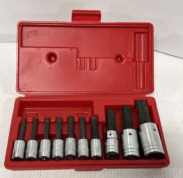 1/2" Drive proto metric allen wrench 10-piece set, 4mm-17mm, good ...