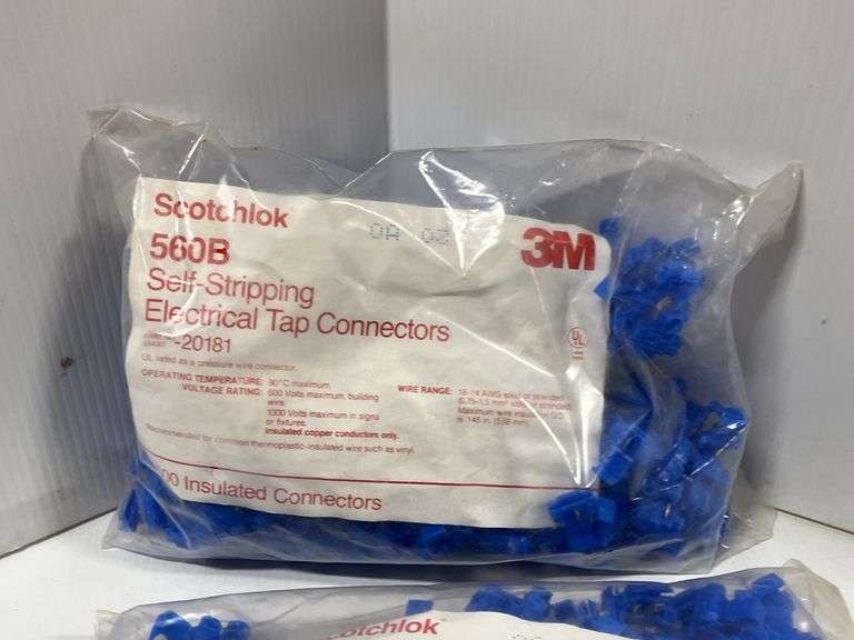 (1,000) 3M Scotchlok 560B self-stripping electrical tap connectors ...