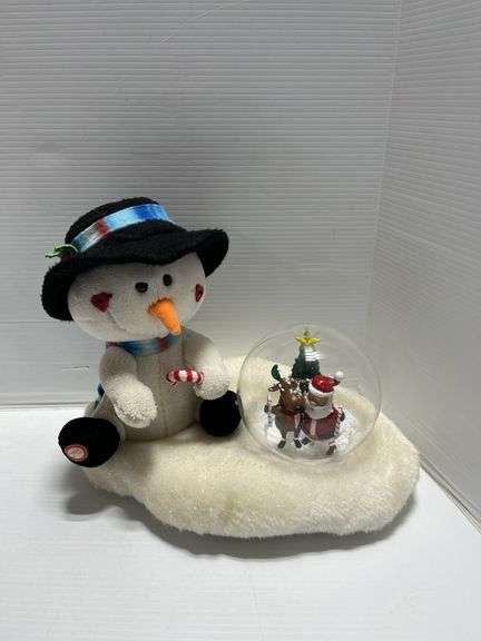 (2) Gemmy snowmen, tallest- 18"H; (3) Hallmark musical plush snowmen ...