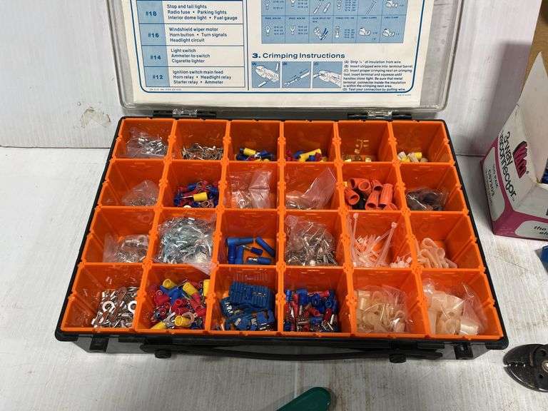 Electric repair kit, 3-way connectors, and 3-pairs of electrical pliers ...