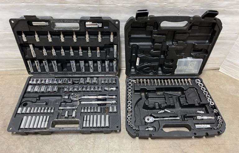 (2) Partial socket sets, over 150 sockets together, ratchets, and ...