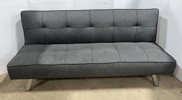 Serta futon, gray, 66"W, used - Albrecht Auction Service