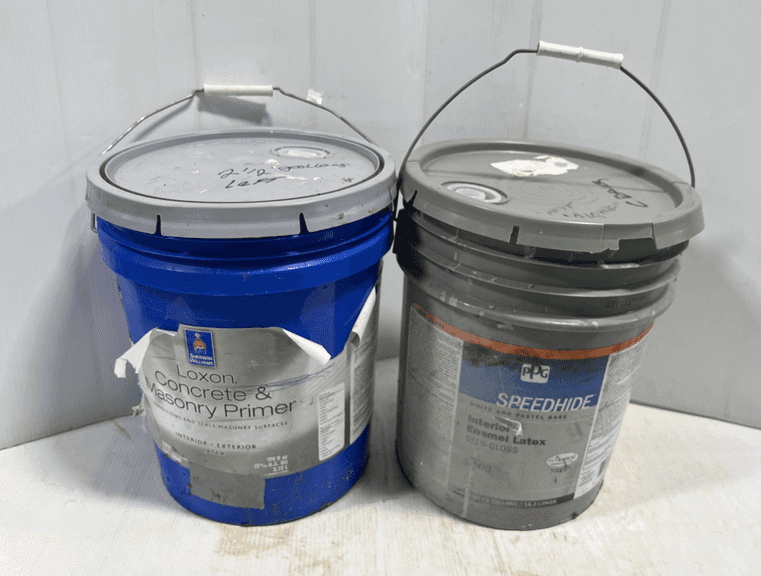 Half bucket of Sherwin Williams concrete and masonry primer, 4-Gallons ...