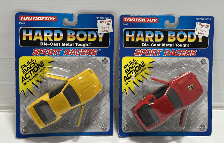 (2) Tootsietoy hard body sport racers cars, 20 years old, vintage new ...