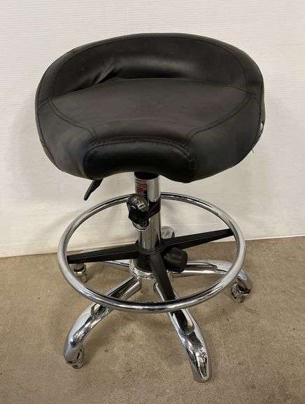 Pittsburgh motorcycle seat style rolling shop stool, adjustable height ...