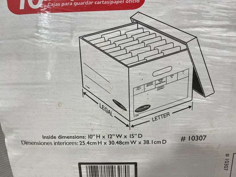 Package of OfficeMax storage boxes, 10- storage boxes, unused in ...
