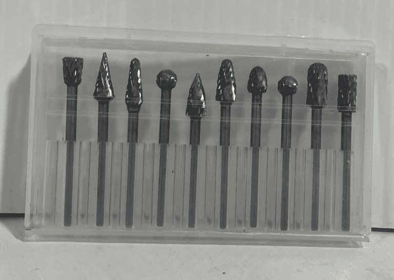 10-Piece Tungsten carbide grinding/deburring bit set, double cot ...