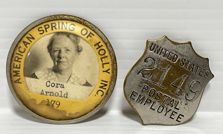 (2) Employee Badges: American Spring Holly, Michigan, and United States ...