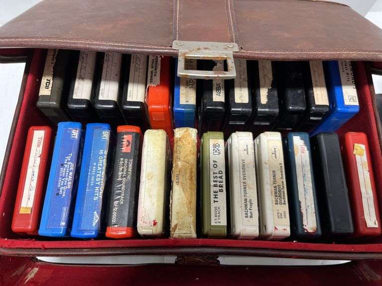 (52) Individual 8-tracks, (2) Different 8-track carrying cases, and ...