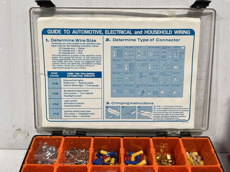 Electric repair kit, 3-way connectors, and 3-pairs of electrical pliers ...