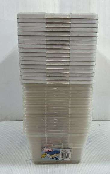 (17) Storage boxes with lids, 6-quart, 13"W - Albrecht Auction Service