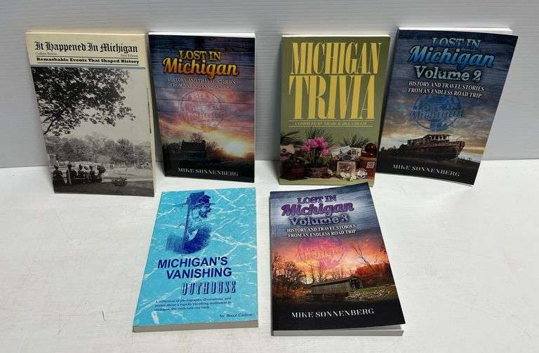 (6) Michigan History and Travel paperback books, includes: "Three Lost ...
