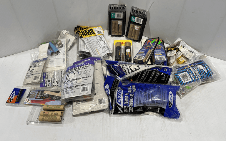 Model rocket accessories, (5) packs of engines, (10) Parachutes, (7 ...
