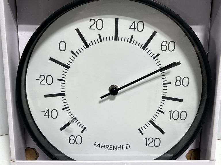 Outdoor/indoor wall thermometer, box- 10 3/4"H, new - Albrecht Auction ...