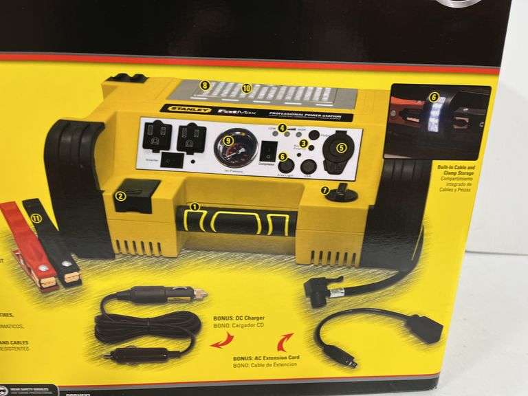 Stanley Fatmax 500 Amp pro auto jump box power station with built-in ...