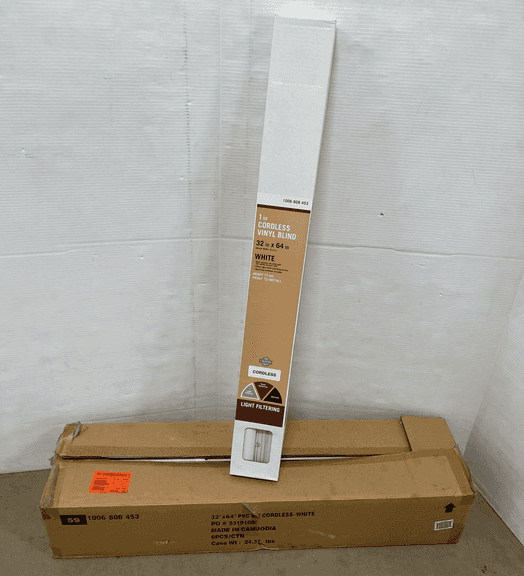 Case of (6) Cordless vinyl blinds, white, 32" x 64", new - Albrecht ...
